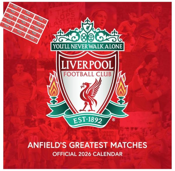 Liverpool Calendar 2026 Legends Square Wall Calendar Plastic Free with ...