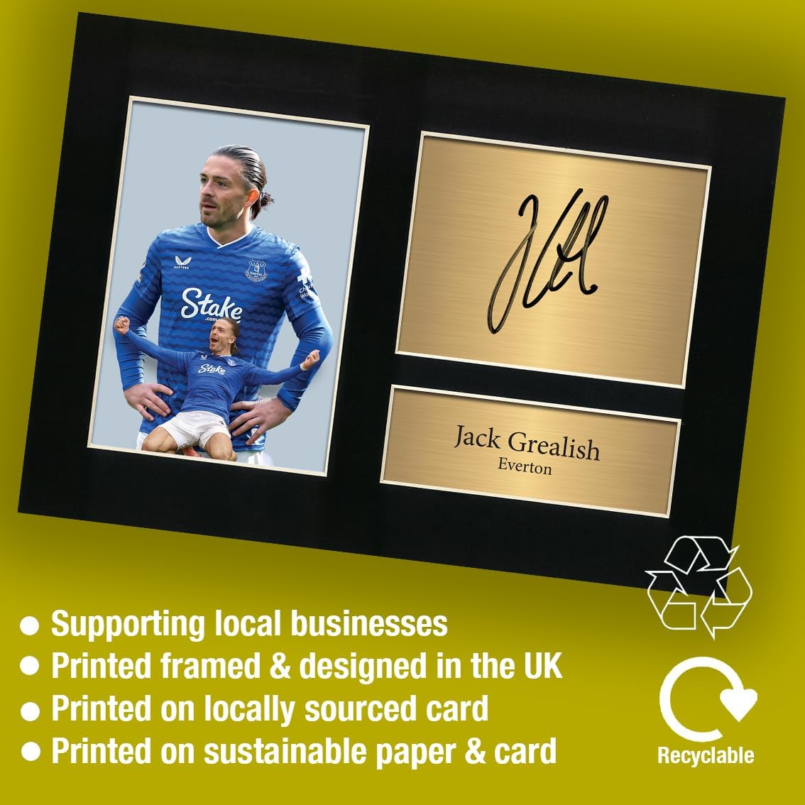 Jack Grealish Everton Autograph Mounted Print – A4 Size Reproduction ...