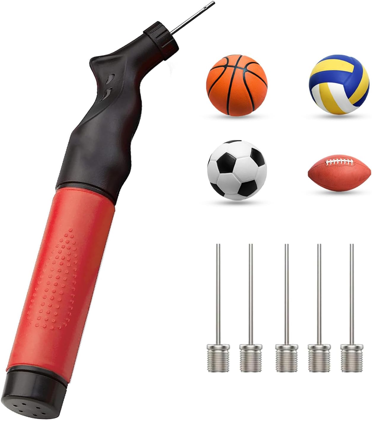 Ball Pump with Needle – Portable Sports Ball Pump for Football ...